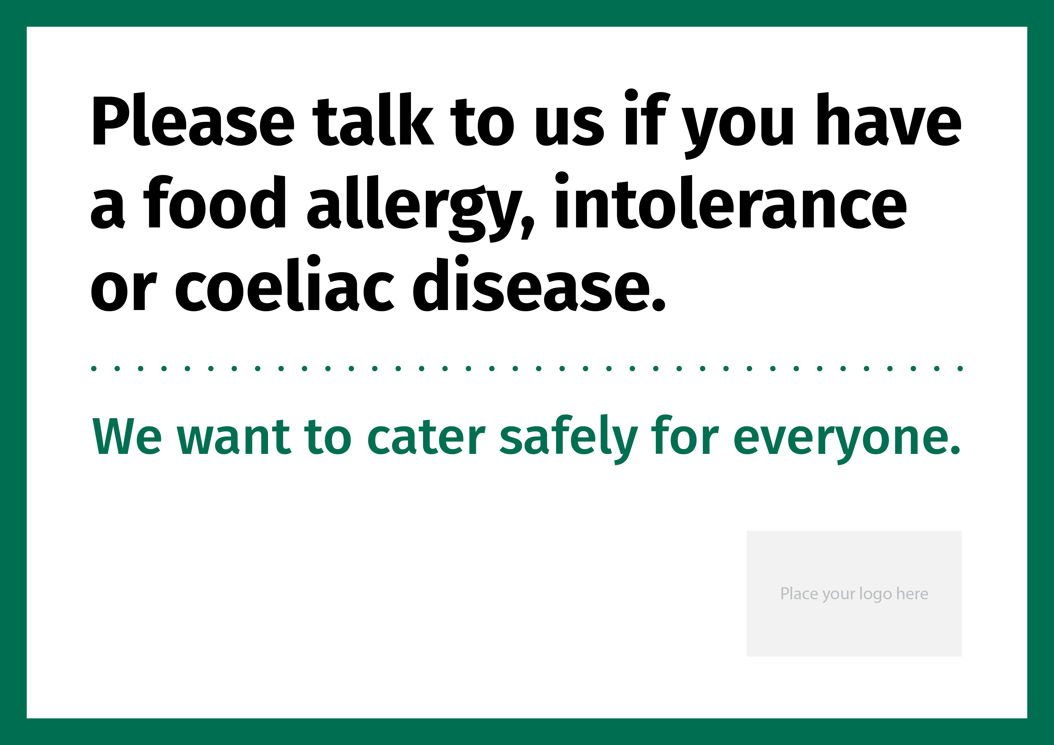 Download your allergen icons and posters | Food Standards Agency